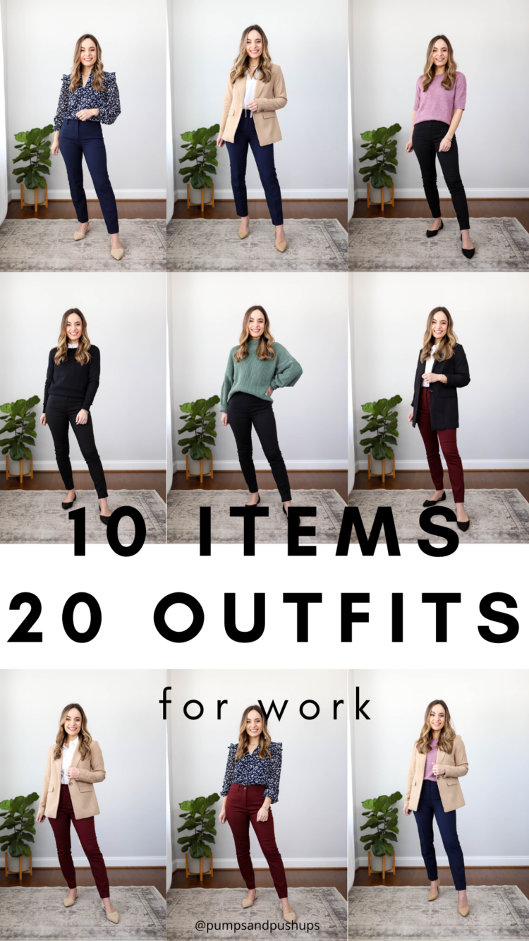 10 Items 20 Outfits for Work - Pumps & Push Ups